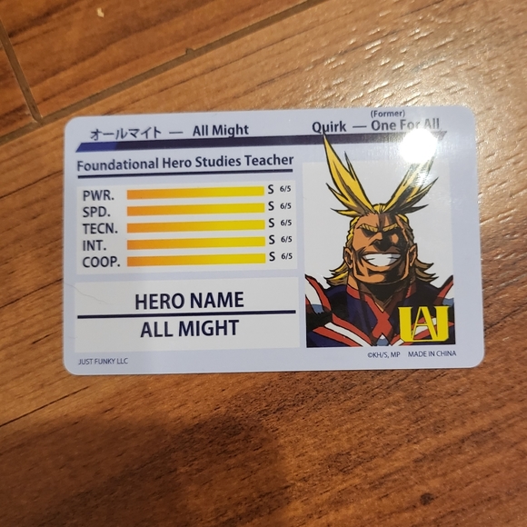 Other | Rare All Might Id Card | Poshmark